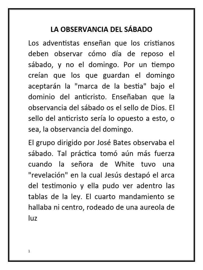 La Observancia Del Sábado Pastor | PDF | La resurrección de Jesús | Shabat