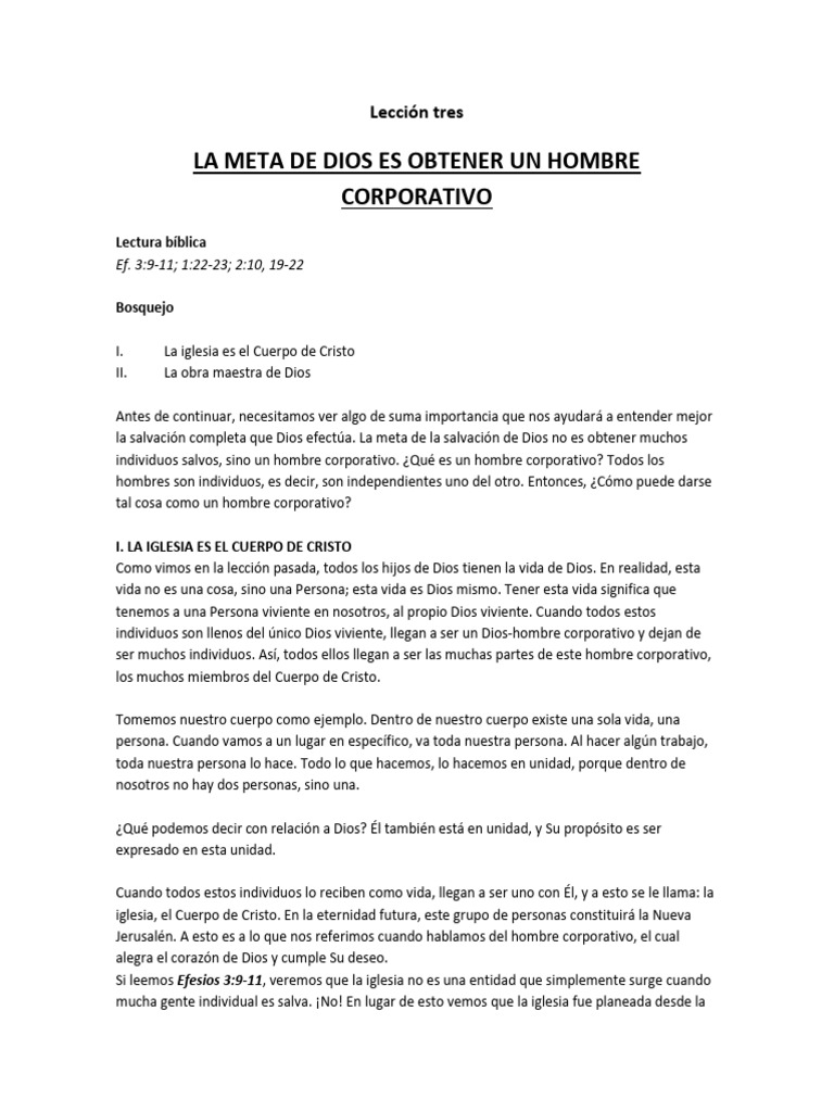 3 El Hombre Corporativo | PDF | Iglesia cristiana | Cristo (título)