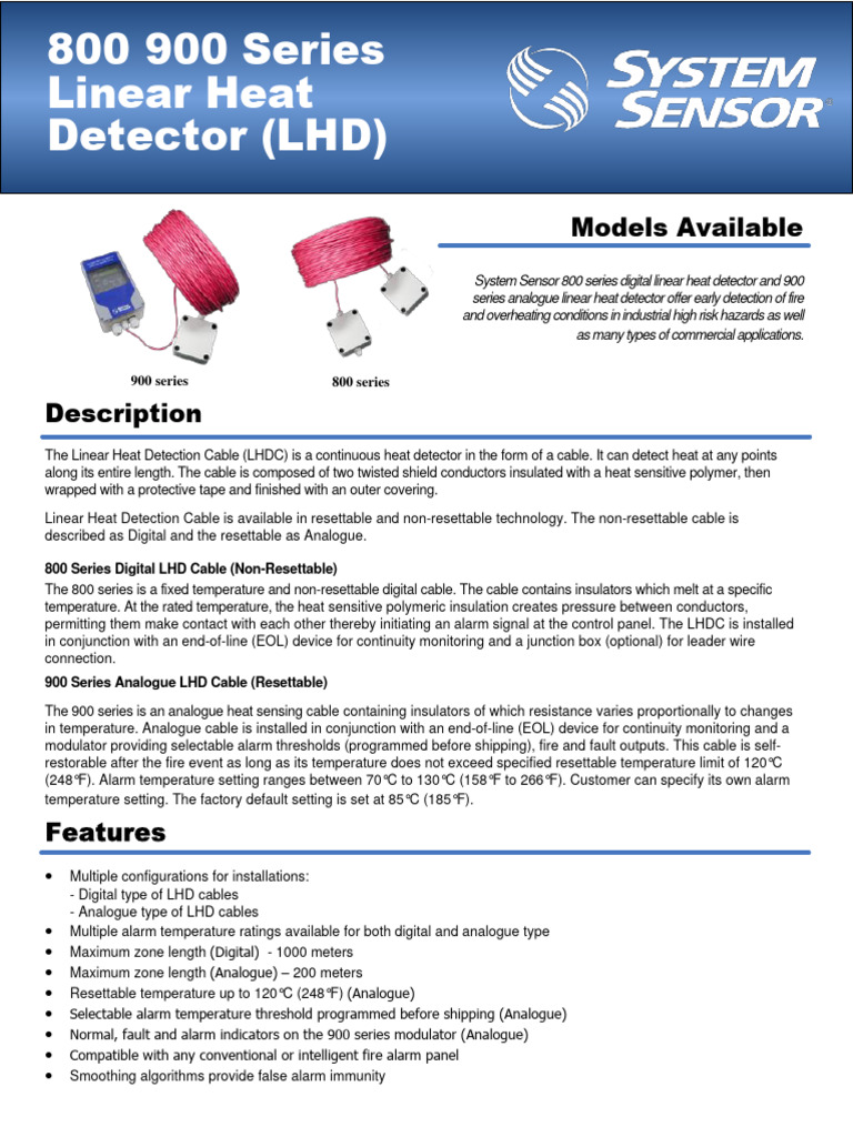 Linear Heat Sensing Cable | Download Free PDF | Sensor | Insulator ...