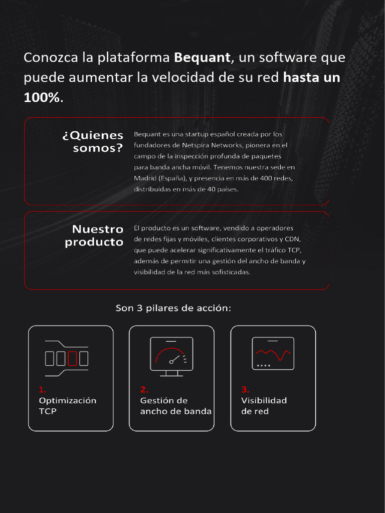 Optimiza tu red con Bequant | PDF | Red de computadoras | Servidor (Computación)