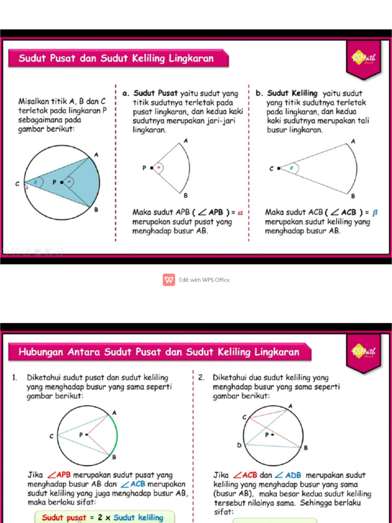 Sudut Pusat Dan Sudut Keliling | PDF