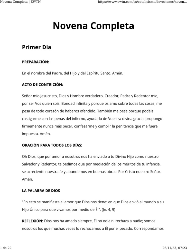 Novena Completa Al Divino Niño Jesús EWTN | PDF | Cristo (título ...