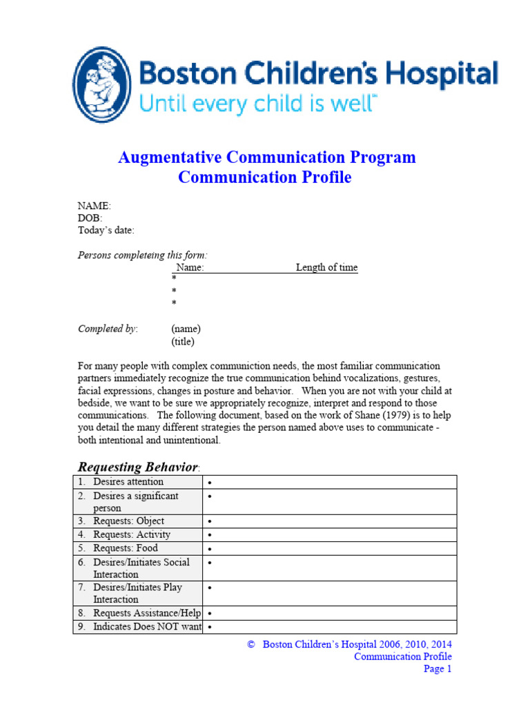 Communication Profile | Download Free PDF | Communication | Behavior