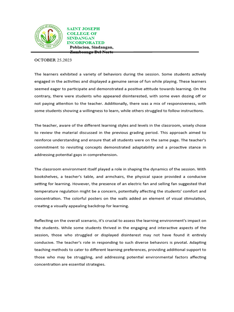 Narrative Report | PDF | Learning | Teachers