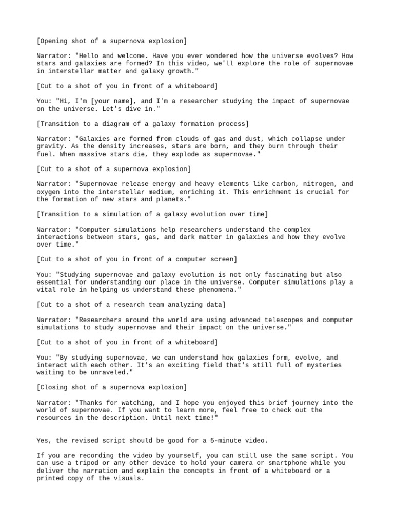 Script of "Black Holes and Supernovae" | PDF | Stars | Supernova