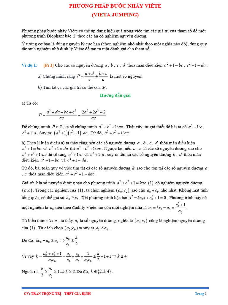 Phương Pháp Bư C NH y Viète | PDF