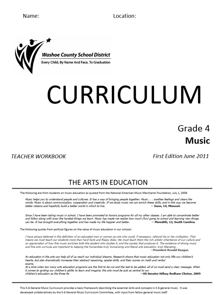 Grade 4 Music Teacher Workbook | PDF | Tempo | Rhythm