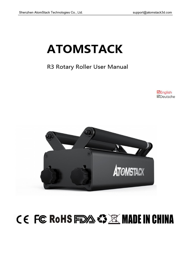 ATOMSTACK R3 Rotary Roller User Manual | Download Free PDF | Engraving ...