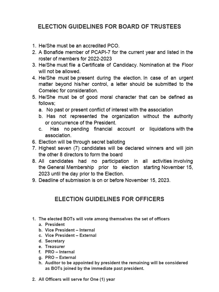 Election Guidelines | PDF