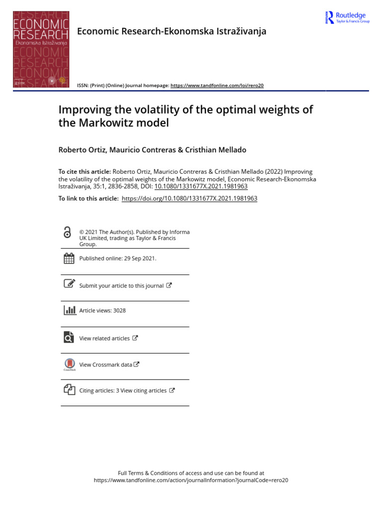 Improving The Volatility of The Optimal Weights of The Markowitz Model ...