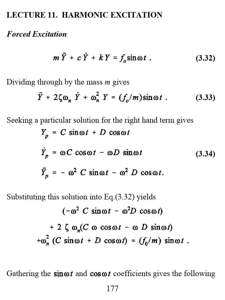 Harmonic Motion Amplification Factor For Excitation | PDF | Damping | Physical Quantities