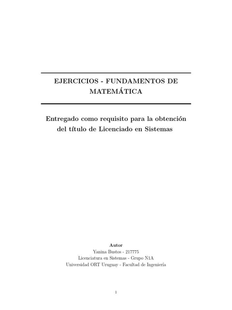 Ejercicios Fundamentos de Matematica | PDF | Logaritmo | Análisis ...