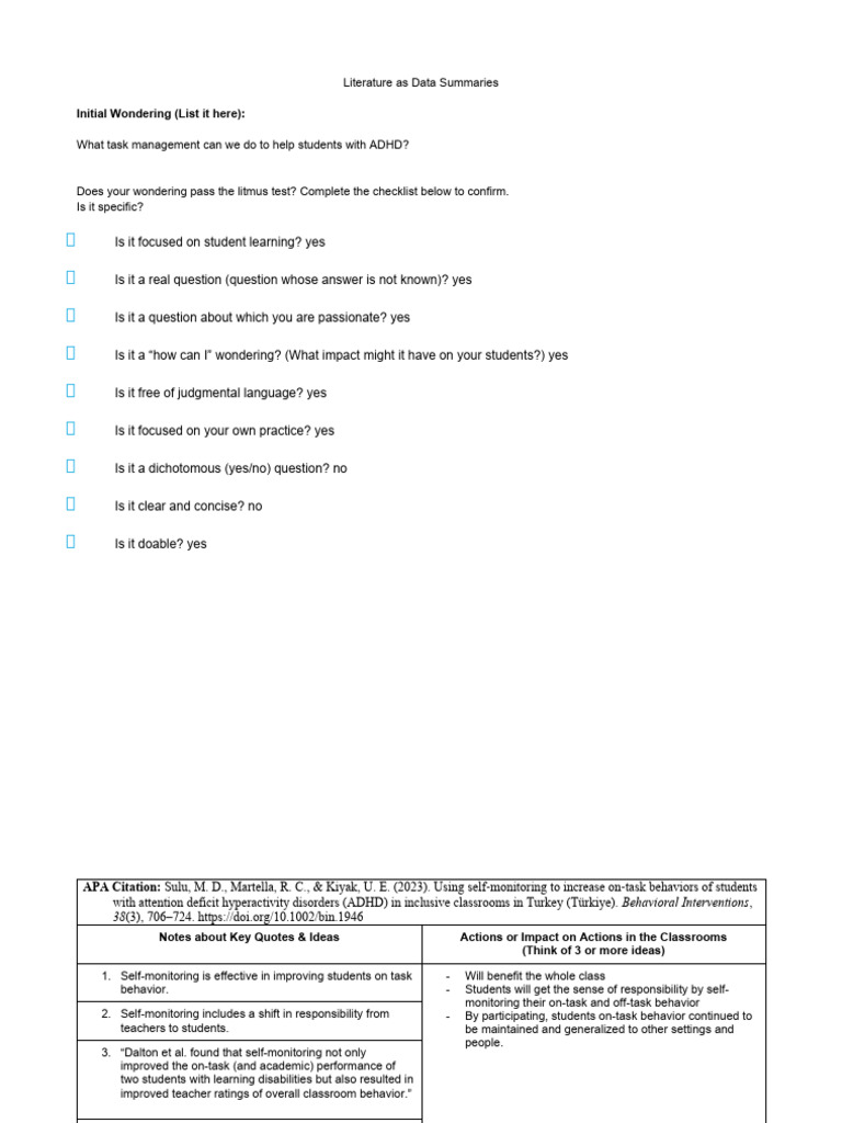 Literature As Data Table - Level 3 Internship | PDF | Reinforcement ...