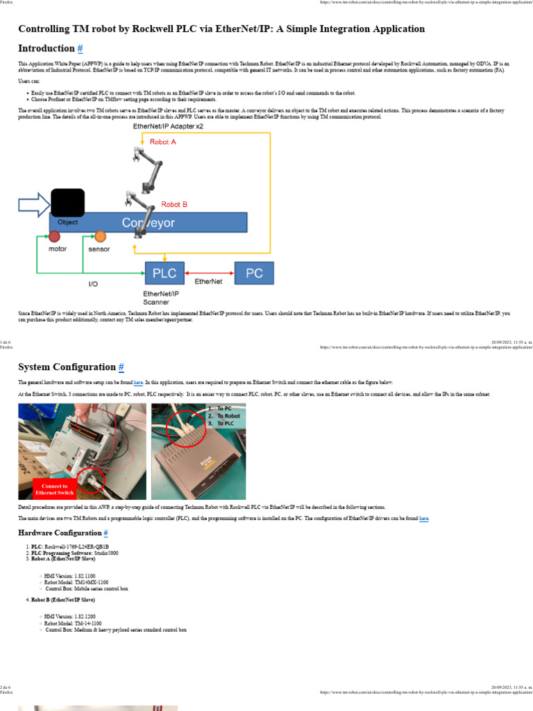 Controlling TM Robot by Rockwell PLC Via EtherNetIP - A Simple Integration Application | PDF ...