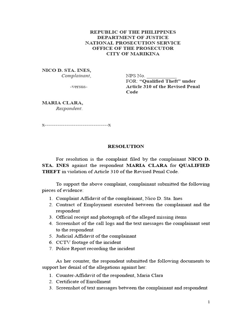 Qualified Theft Case Resolution | PDF | Theft | Public Law