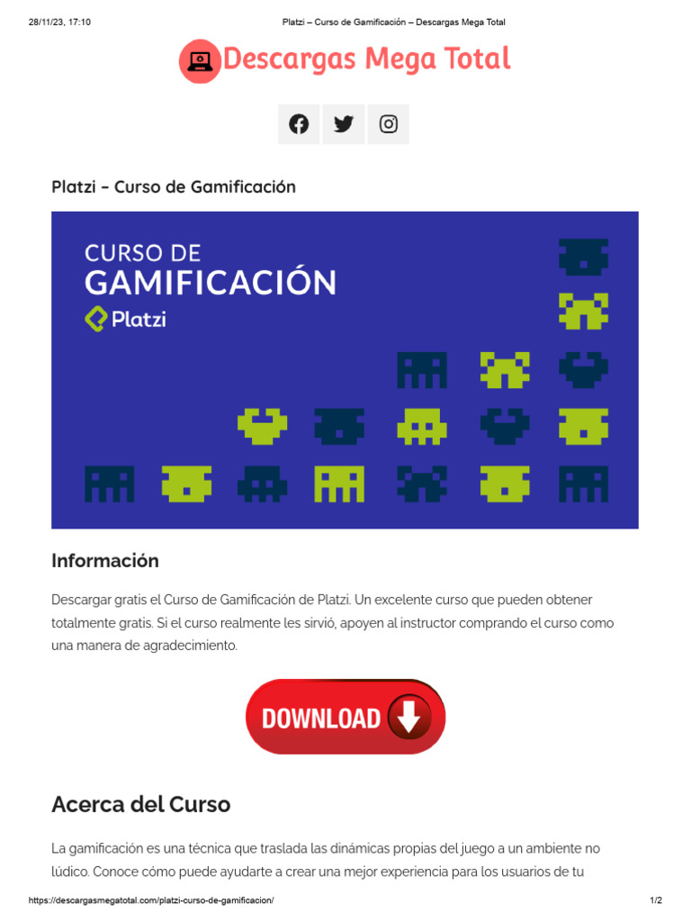 Platzi - Curso de Gamificación - Descargas Mega Total | PDF