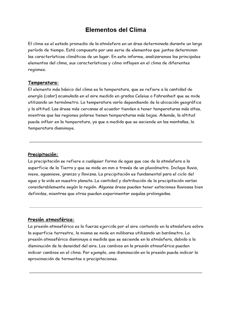 Elementos Del Clima-1 | PDF | Clima | Herida
