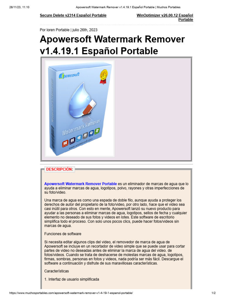 Apowersoft Watermark Remover v1.4.19.1 Español Portable - Muchos ... Apowersoft Watermark Remover v1.4.19.1 Español Portable - Muchos ...