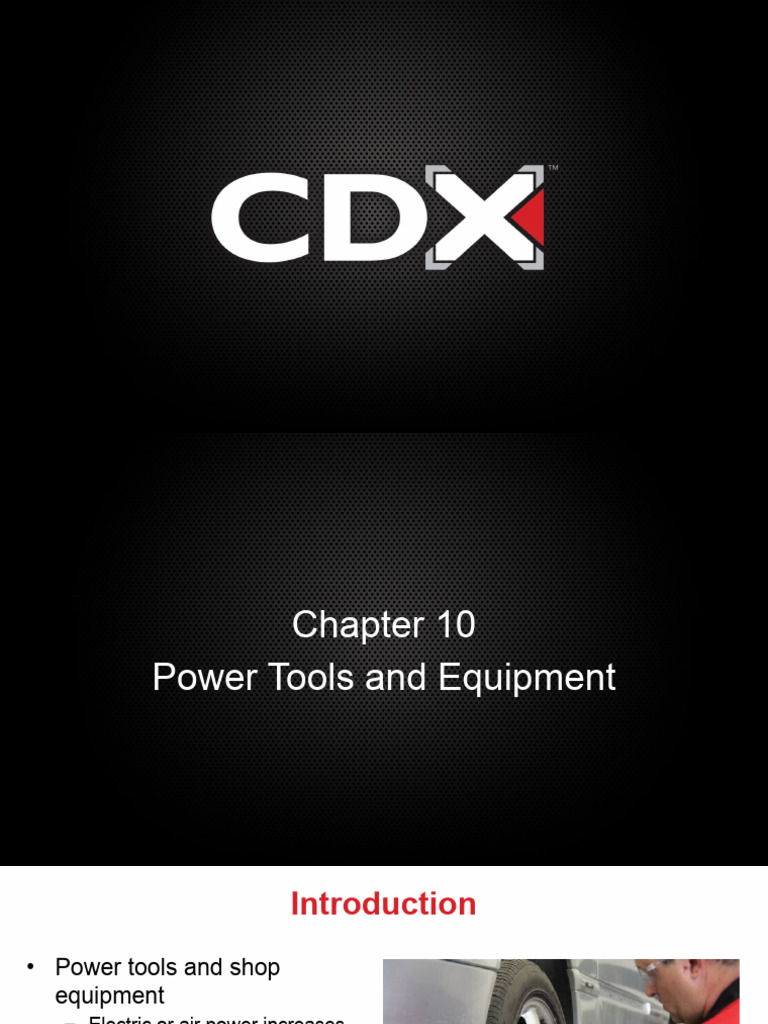 Chapter 10 - Power Tools and Equipment | PDF | Battery Charger | Grinding (Abrasive Cutting)