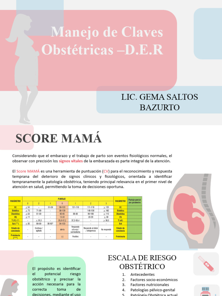 Manejo de claves obstétricas | PDF | El embarazo | Parto