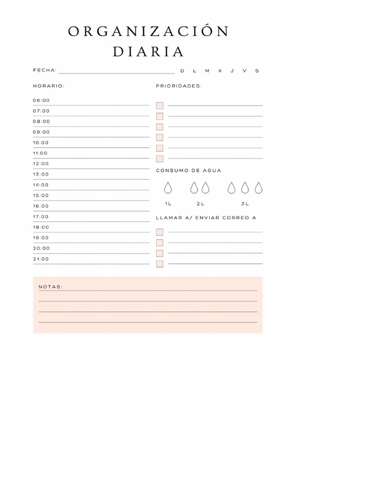 Agenda Diaria Imprimir | PDF