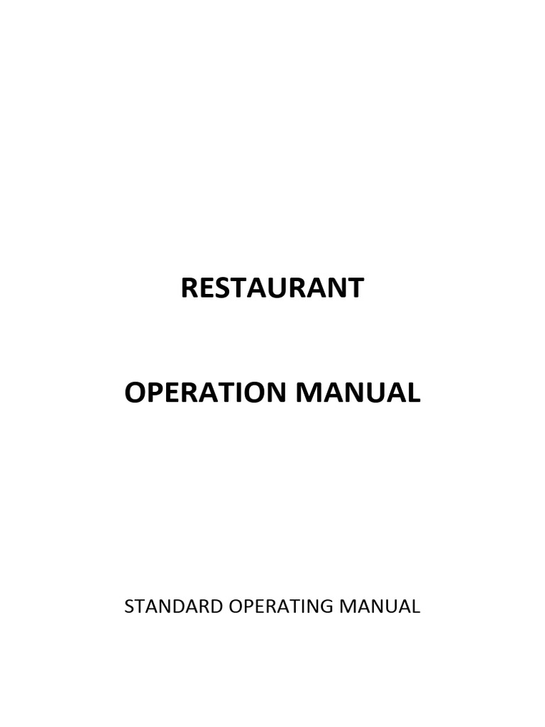 Restaurant Operations Manual Overview | PDF | Salad | Restaurants
