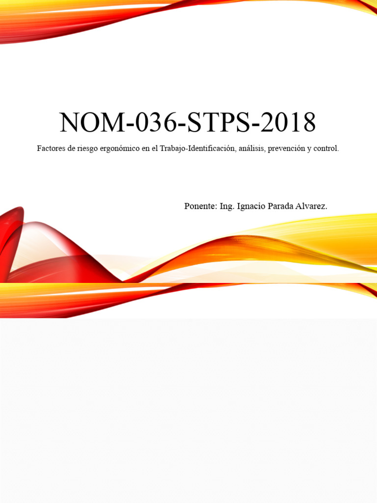 Nom-036-Stps-2018 Met | PDF | Factores humanos y ergonomía