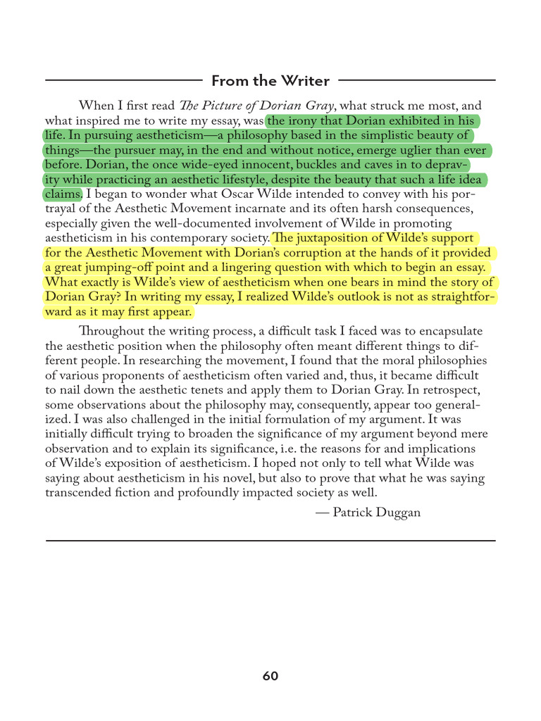 Aestheticism vs. Morality in Dorian Gray | PDF | The Picture Of Dorian ...