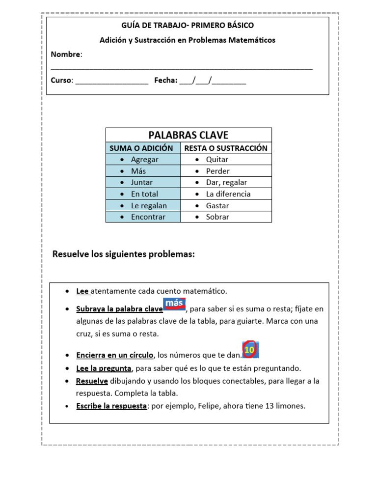 Problemas de Adición y Sustracción | PDF | Matemáticas