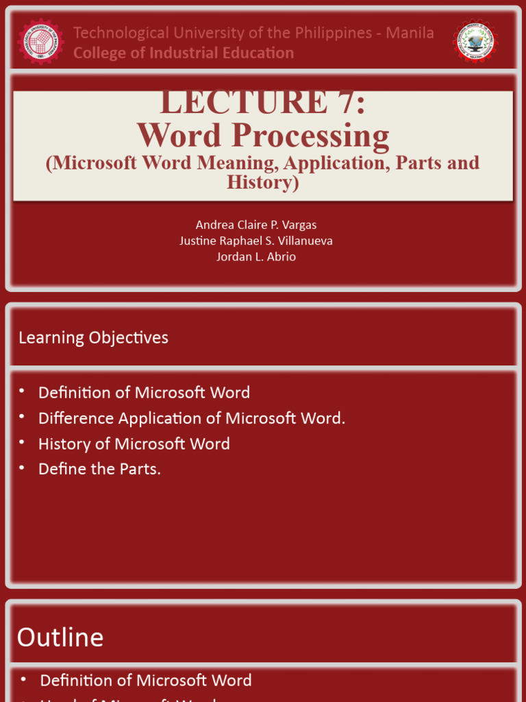 Group7 - Word Processing | PDF | Microsoft Word | Page Layout