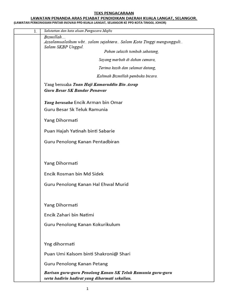 MC Penanda Aras Teluk Ramunia | PDF | Memasak, Makanan, & Anggur ...