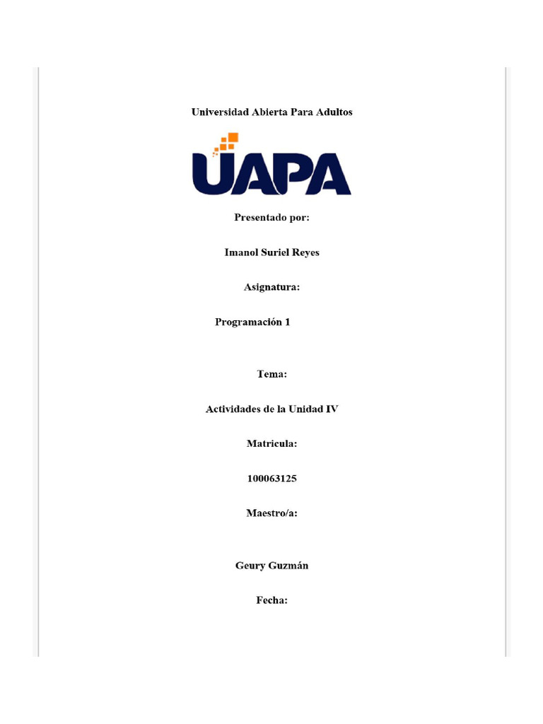 Programación 1 Tarea IV | PDF