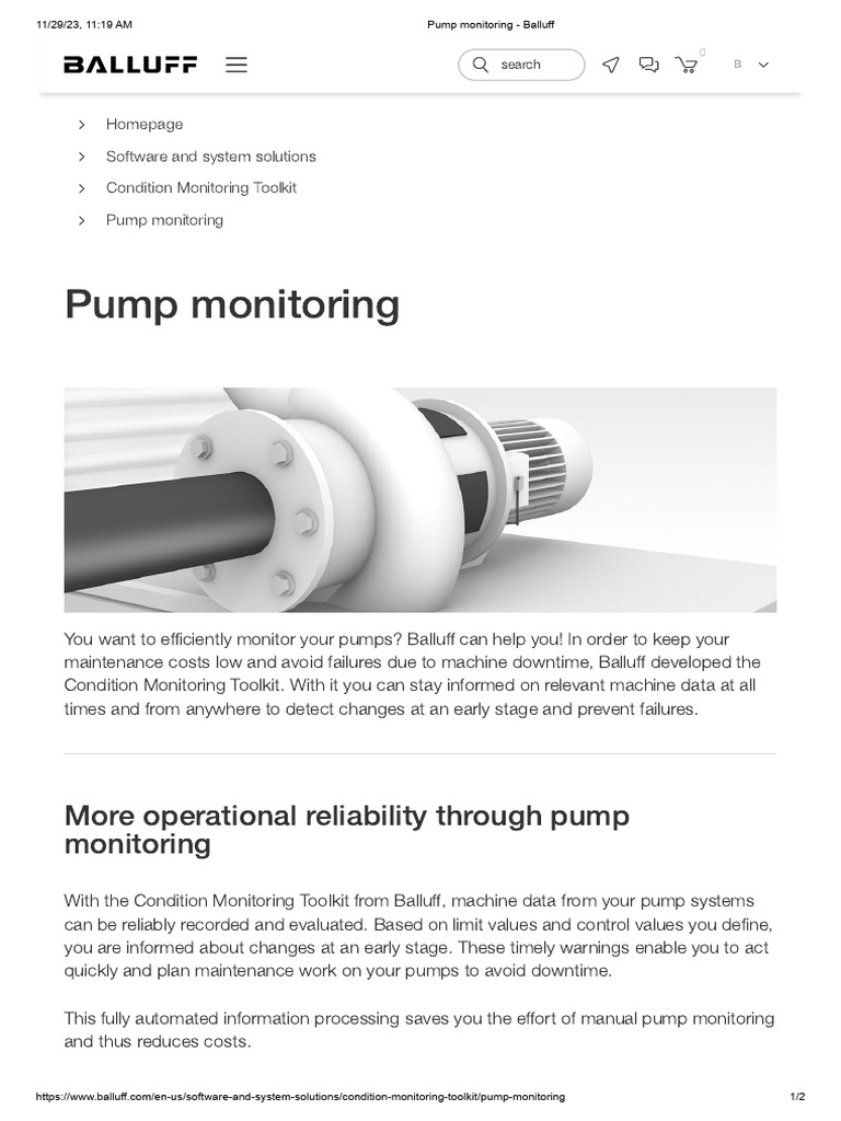 Pump Monitoring - Balluff | PDF | Pump | Mechanical Engineering