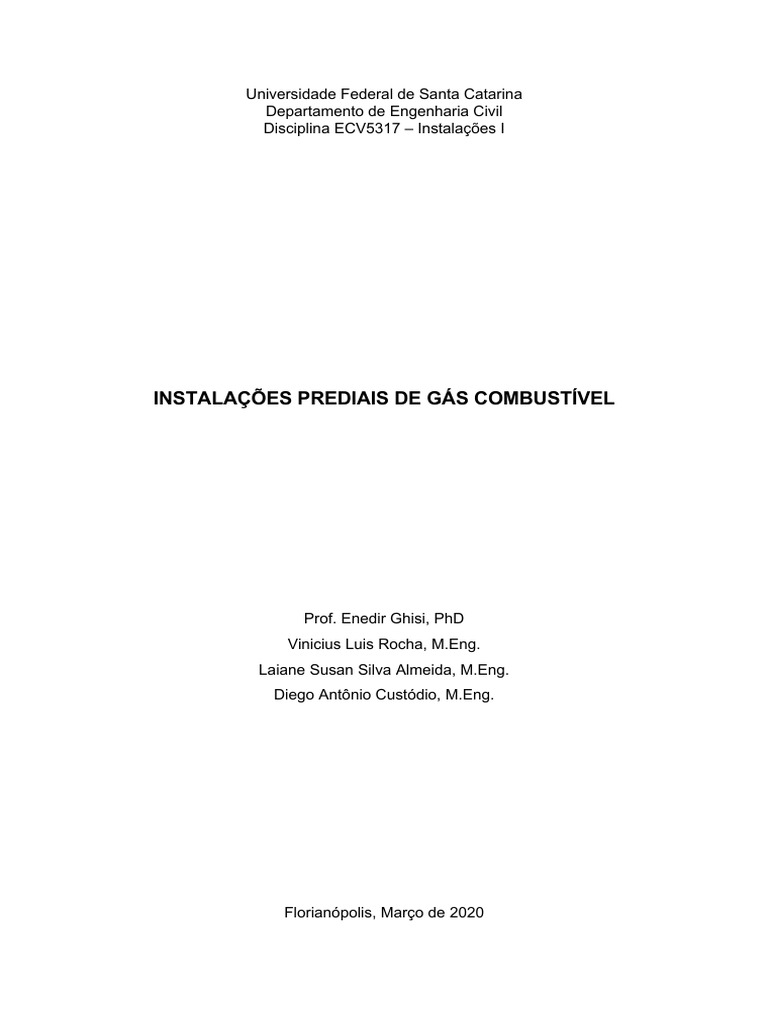 Instalações de Gás Combustível em Edificações | PDF | Gás liquefeito de ...
