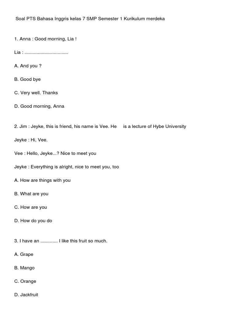 Text - To - PDF - Soal PTS Bahasa Inggris Kelas 7 Kurikulum Merdeka ... Text - To - PDF - Soal PTS Bahasa Inggris Kelas 7 Kurikulum Merdeka ...