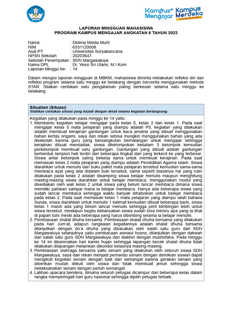 Mahasiswa-Report | PDF | Seni & Disiplin Bahasa