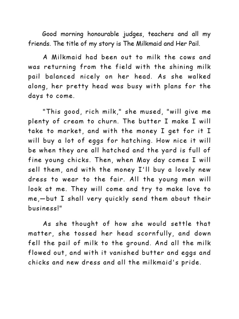 The Milkmaid and Her Pail | PDF