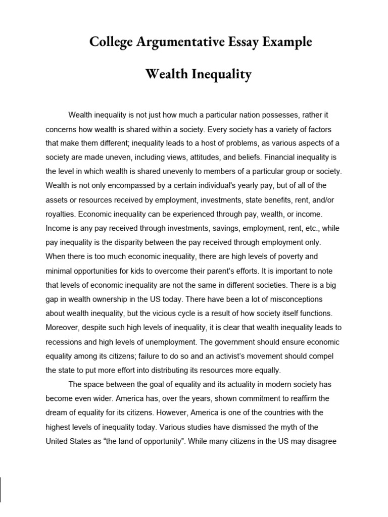 Argumentative Essay For College Template | PDF | Poverty & Homelessness ...