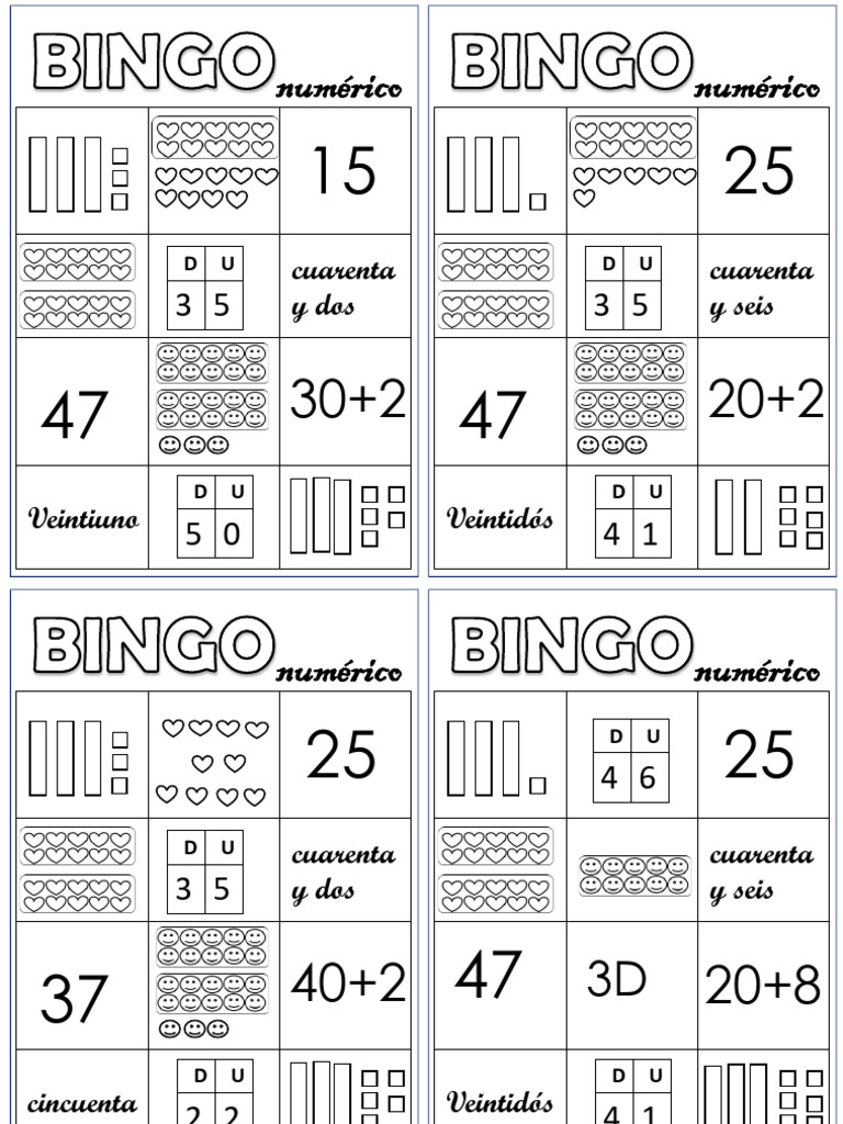Bingo Numerico | Descargar gratis PDF | Ajedrez