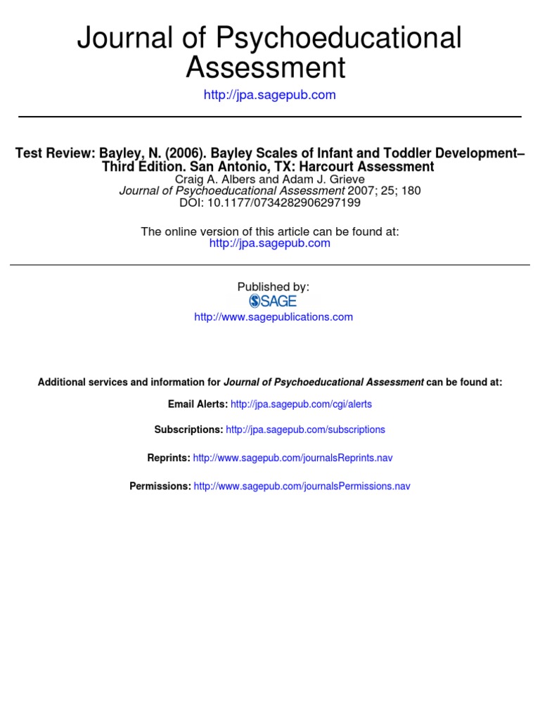 Bayley Review | PDF | Test (Assessment) | Psychology