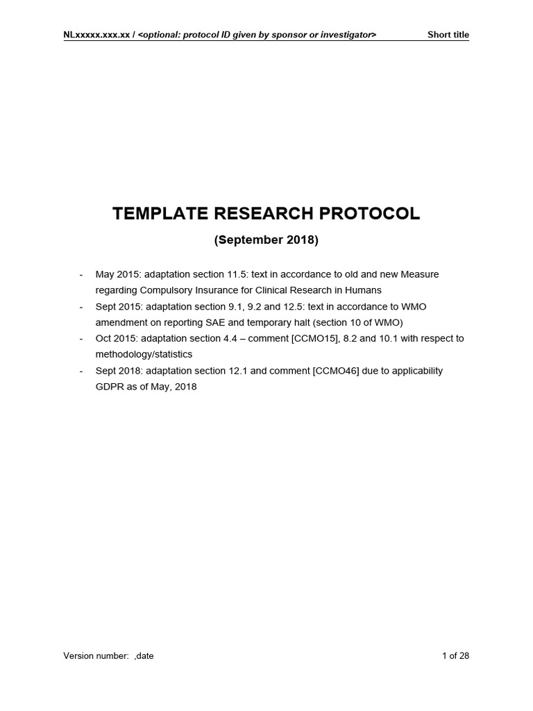 Research Protocol Template Overview | PDF | Clinical Trial | Adverse Effect