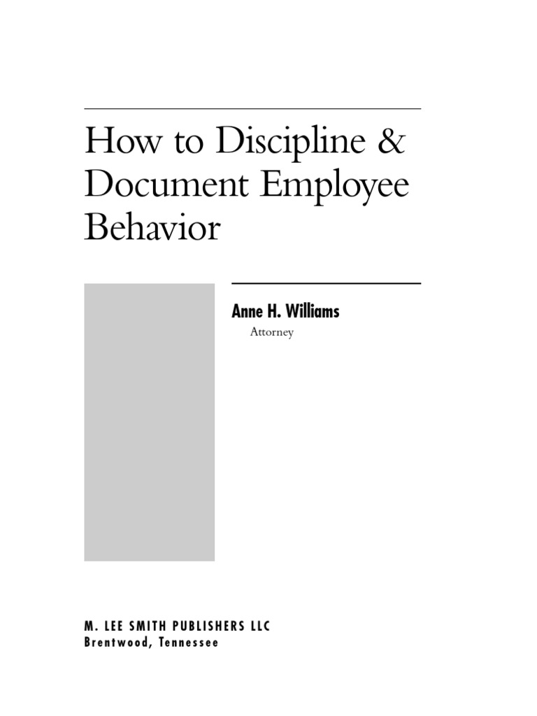 How To Discipline & Document Employee Behavior | PDF | Employment | At ...