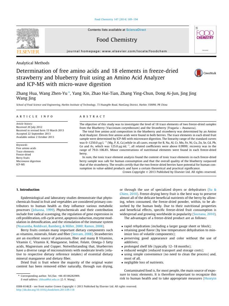 Food Chemistry: Analytical Methods | PDF | Mass Spectrometry | Nutrition