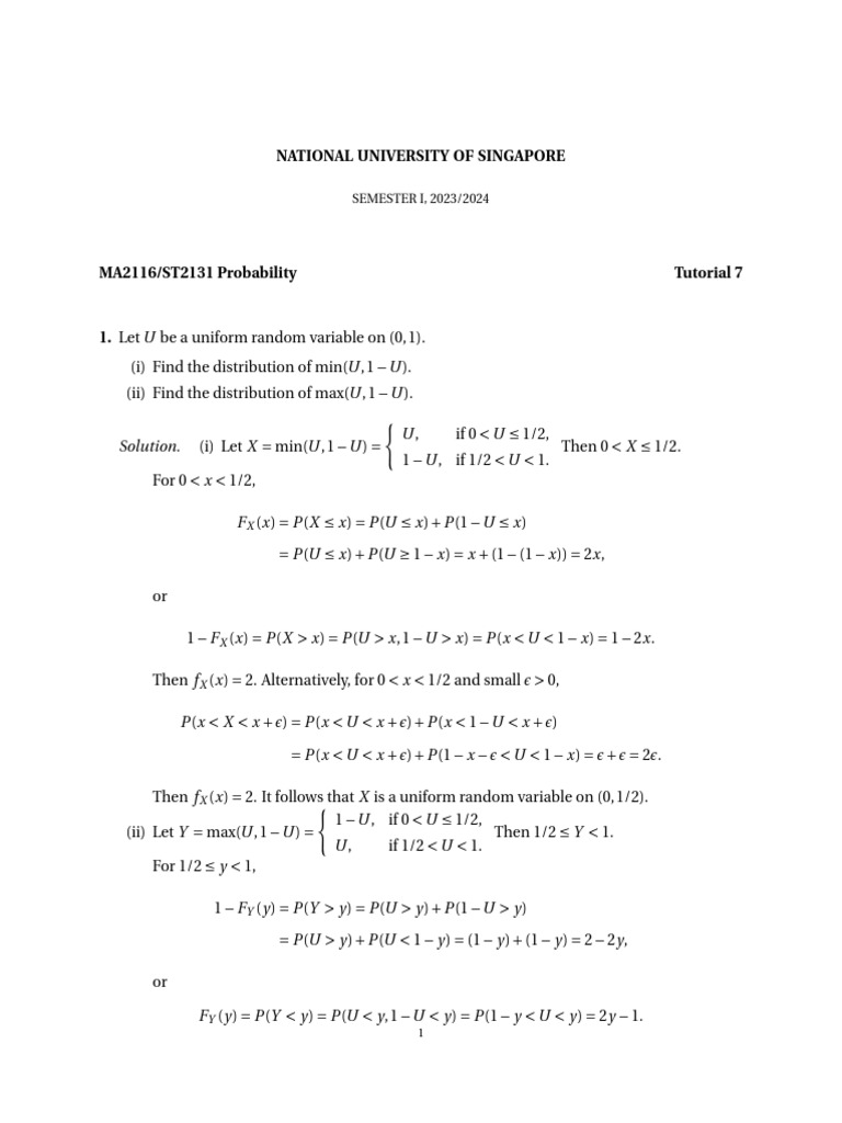 Probability Solution07 | PDF | Probability Density Function | Probability