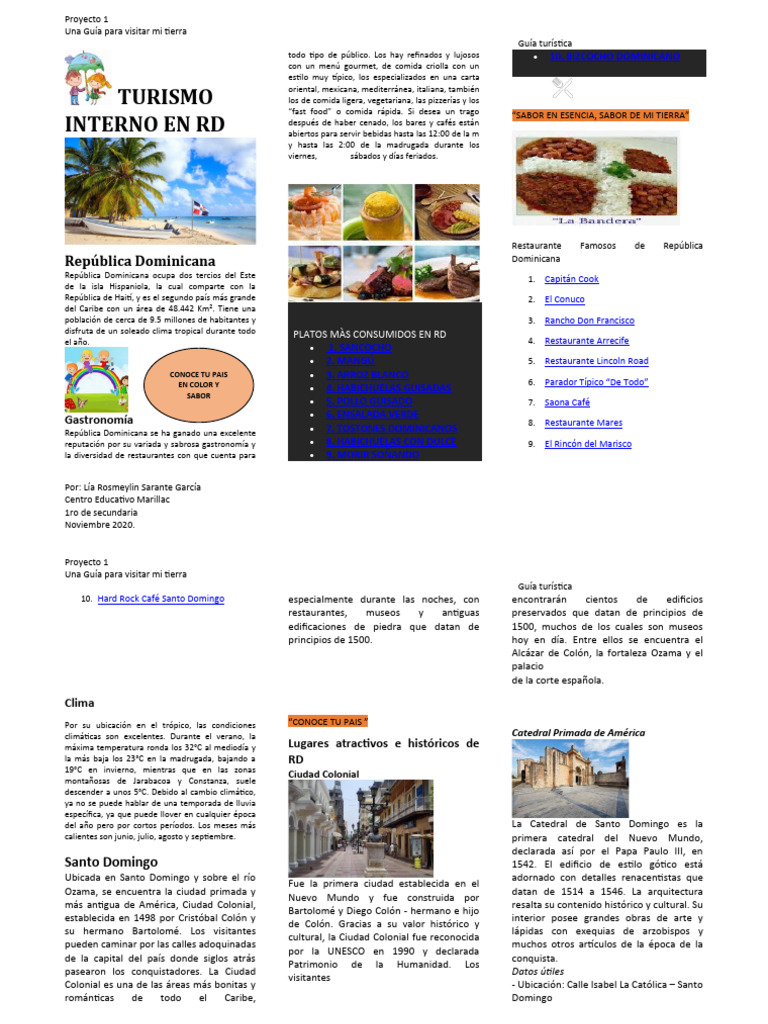 Proyecto 1, Guia Turistica | PDF
