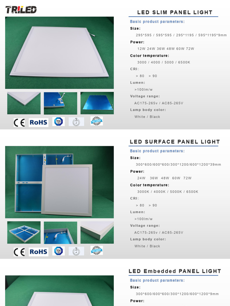 LED PANEL LIGHT (Recessed LED) - TriLED-7-32 | PDF | Lighting | Light