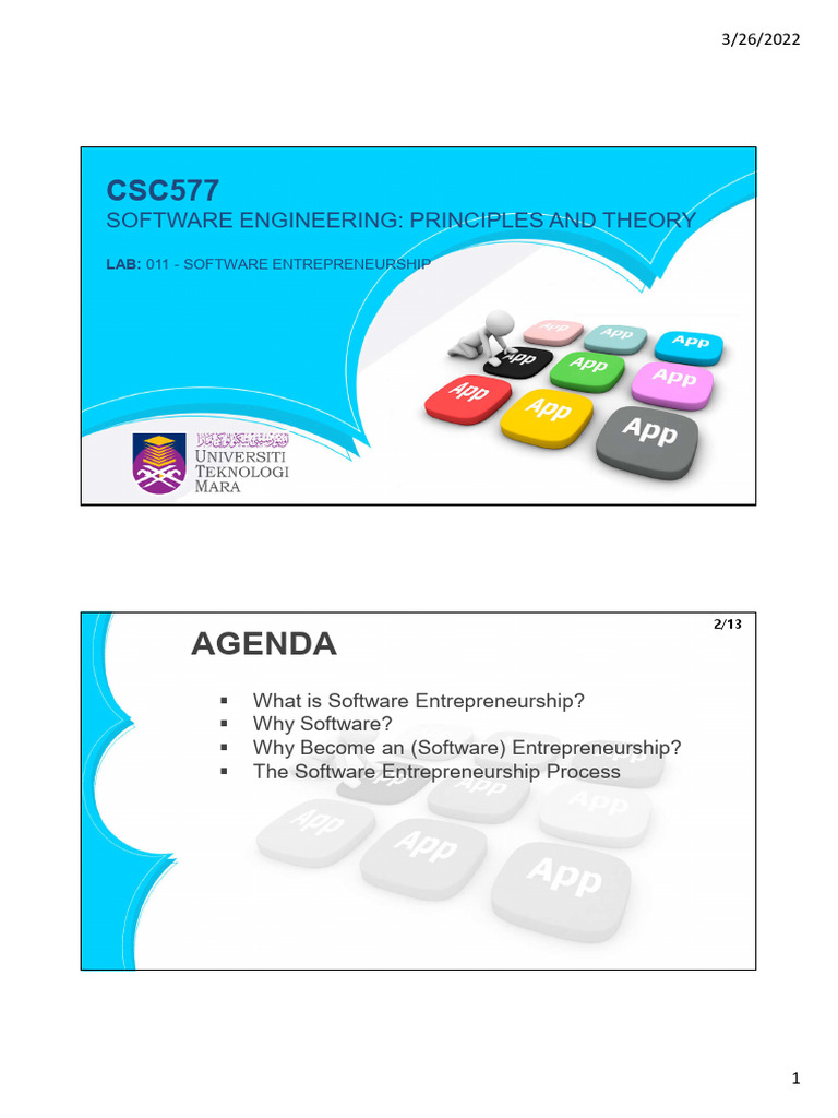 Software Entrepreneurship Essentials | PDF | Entrepreneurship | Software