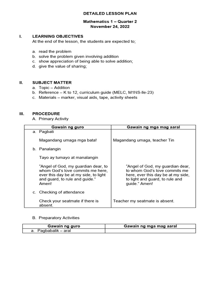 Detailed Lesson Pla1 | PDF