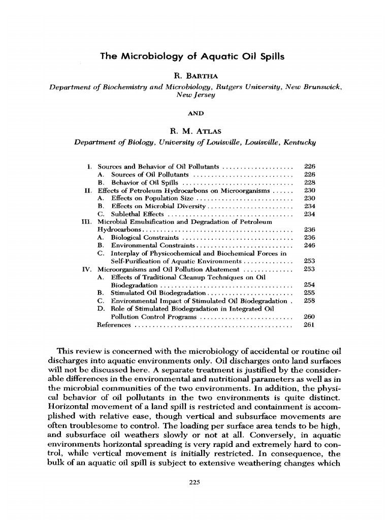 The Oil: Microbiology Aquatic Spills | PDF | Oil Spill | Petroleum