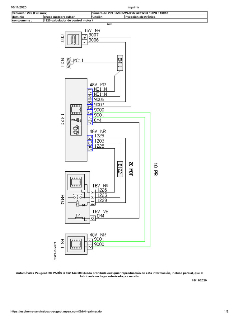Pinout y esquemas Peugeot 206 | PDF
